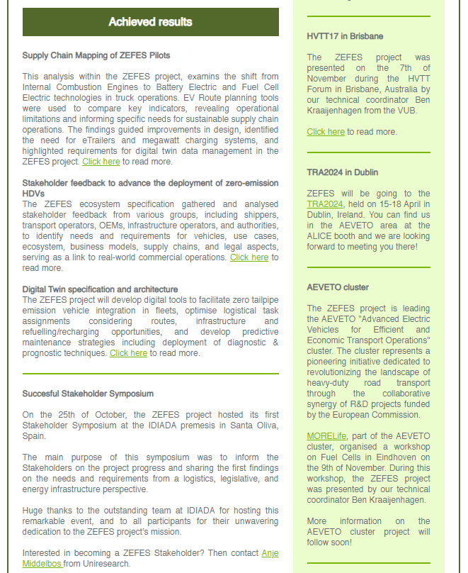 ZEFES' second newsletter - ZEFES